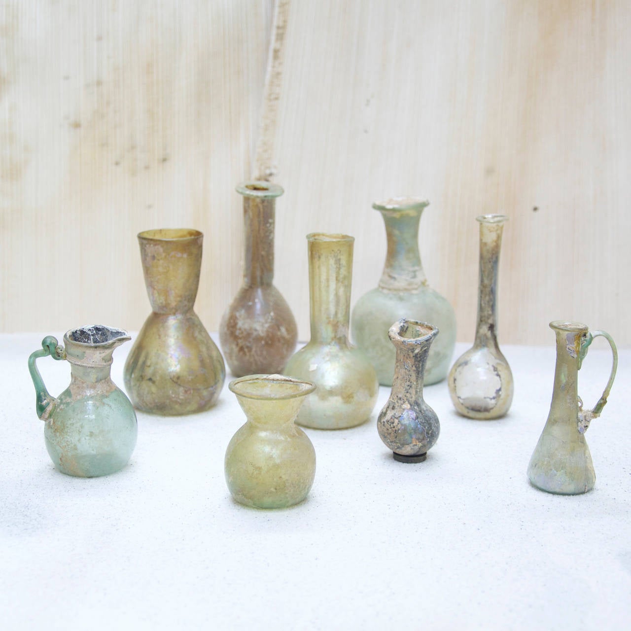 Small collection of Roman glass vessels at 1stDibs