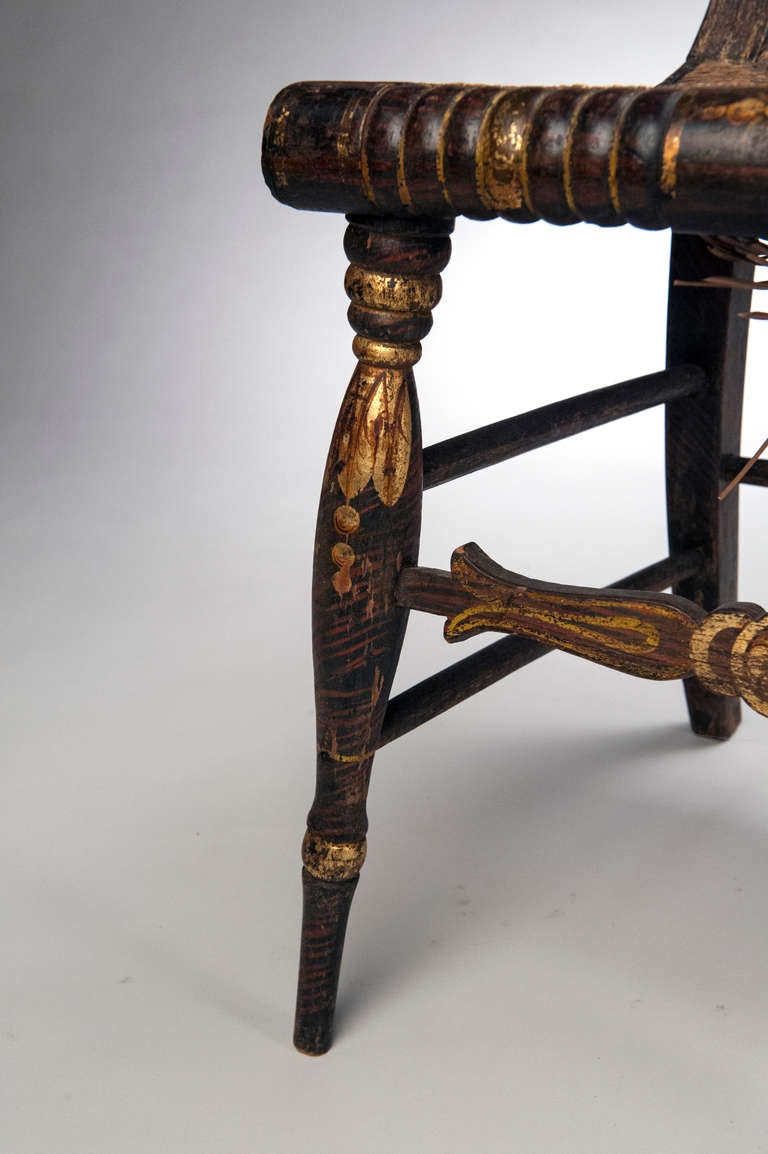 Pair of American Federal Painted Lyre Back Chairs For Sale at 1stDibs ...