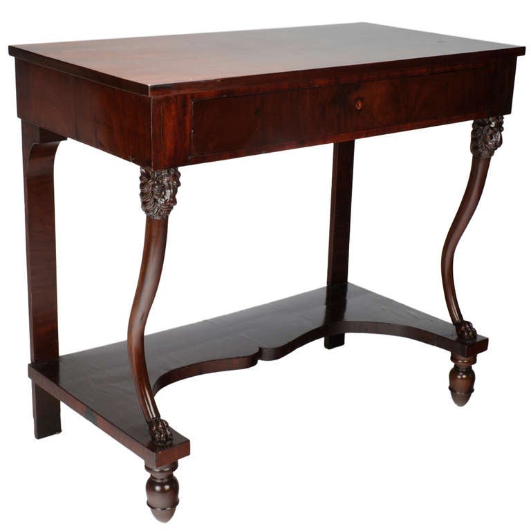 American Empire Carved Mahogany Pier Table For Sale at 1stdibs