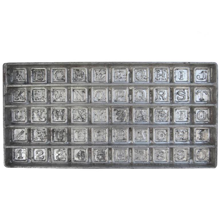 Early 1900s Rare Alphabet Chocolate Mold For Sale at 1stDibs