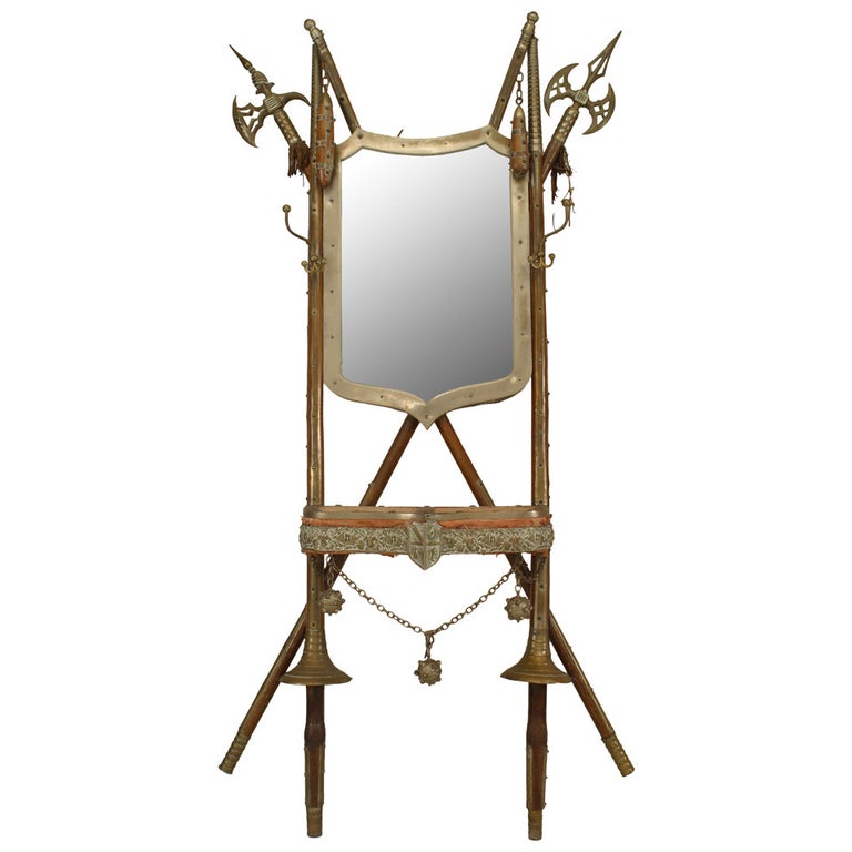 Italian Renaissance Style Halbert Spear and Mirror Hatrack For Sale at ...