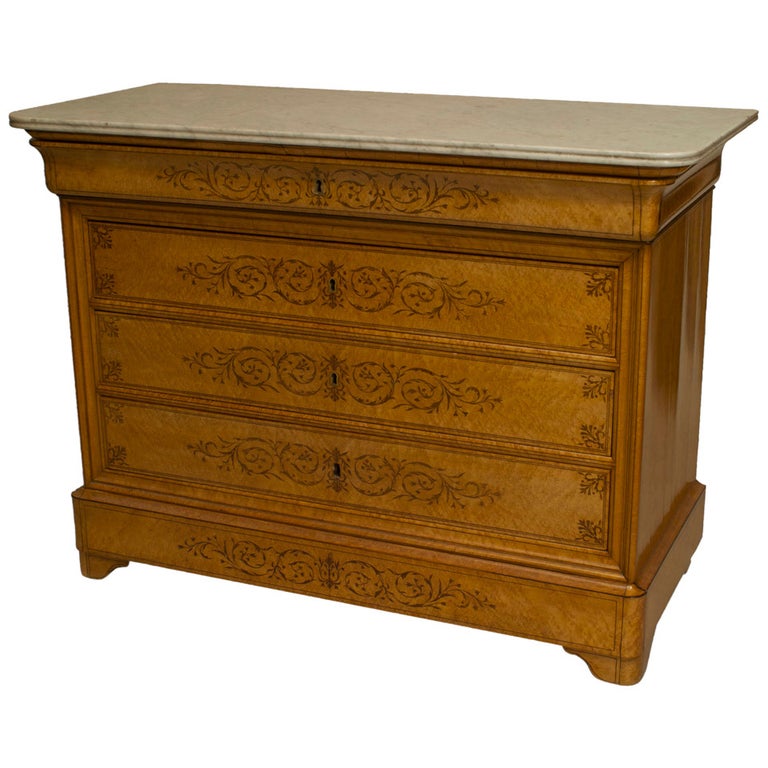 French Charles X Maple Chest For Sale at 1stDibs
