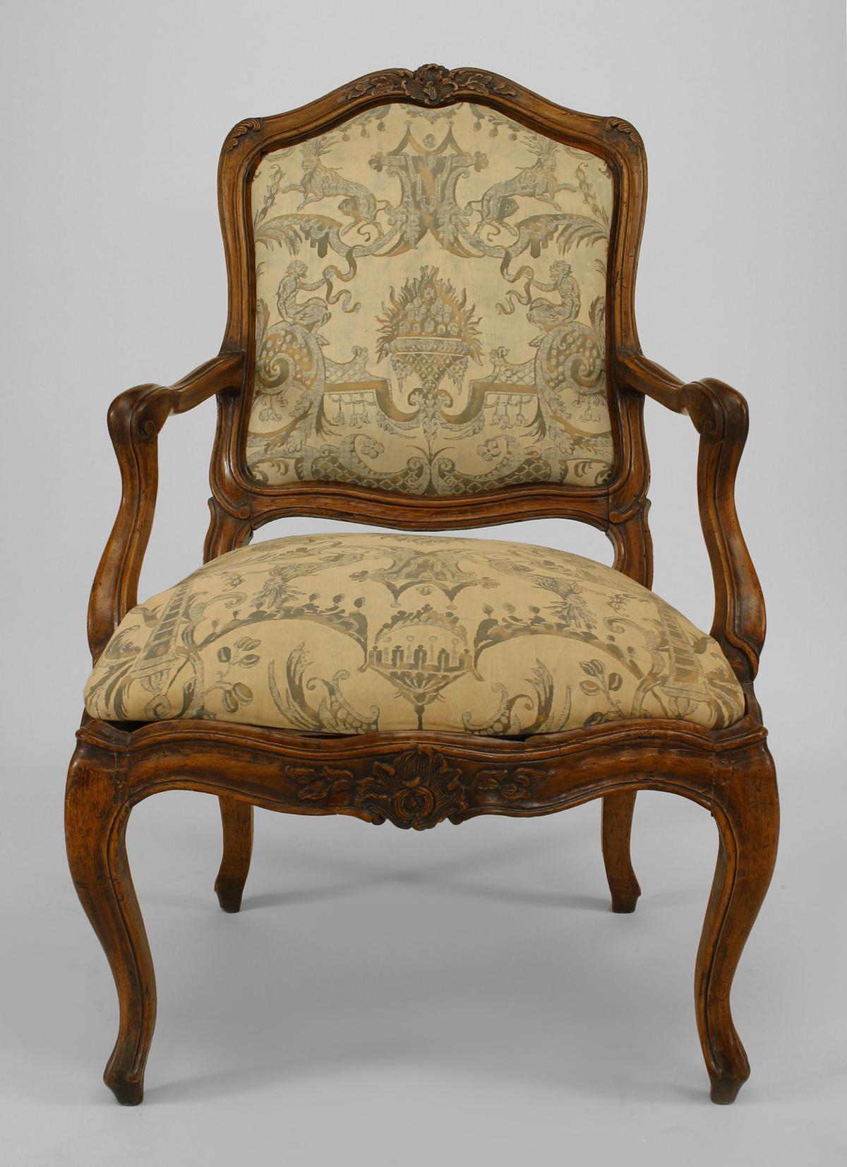 Set Of 10 French Louis Xv Walnut Side Chairs For Sale At 1stdibs