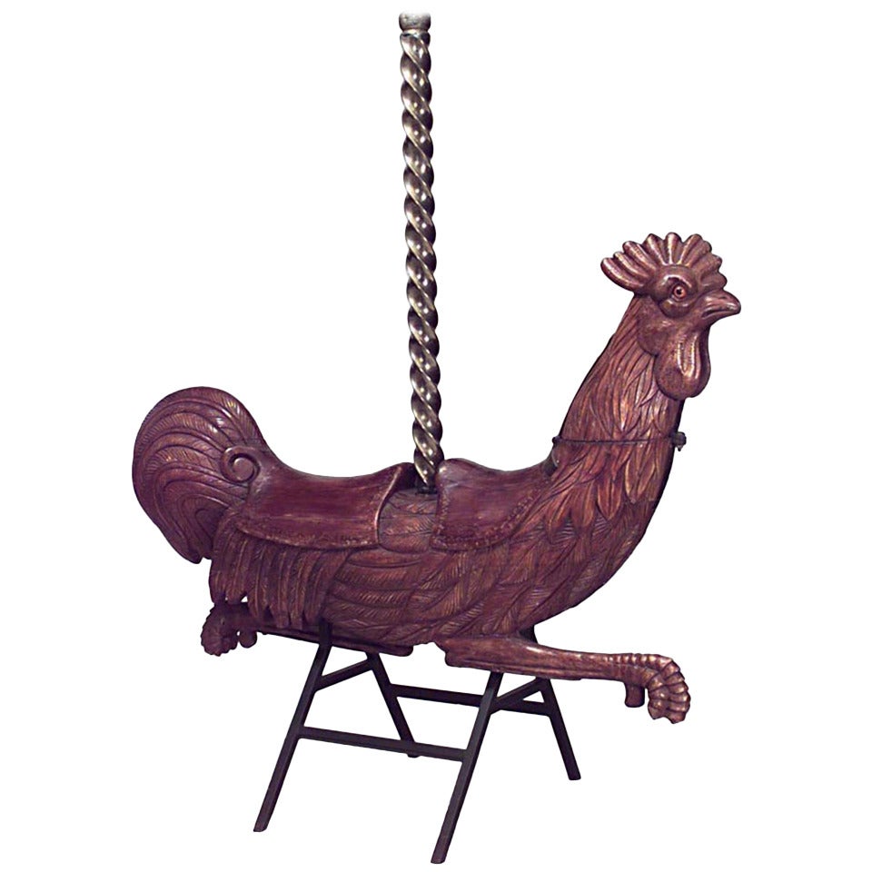 Monumental Carousel Rooster Figure For Sale at 1stDibs