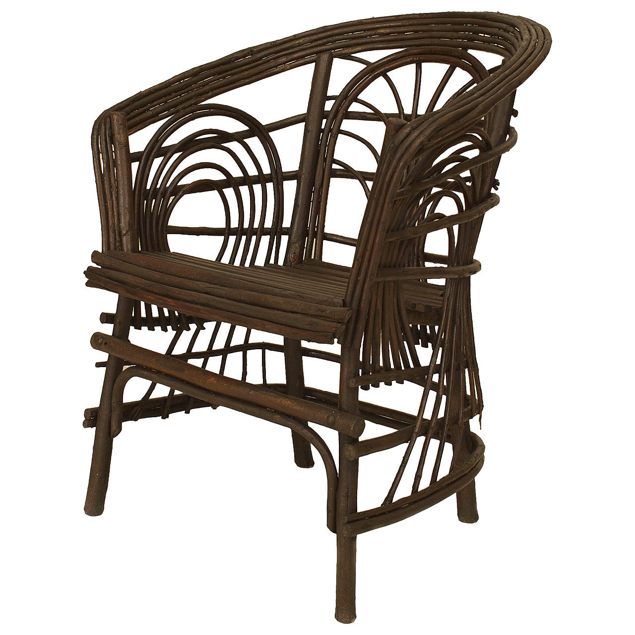 20th c. American Adirondack Style Willow Twig Rocking Chair For Sale at ...