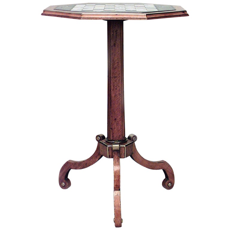 English Regency Satinwood Chess/Checkers Game Table For Sale at 1stDibs