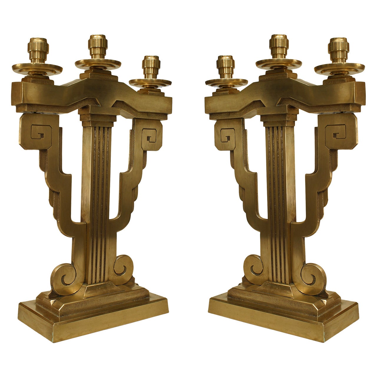 Russian Art Deco Heavy-Cast Bronze Candelabras with Dancing Cossack ...