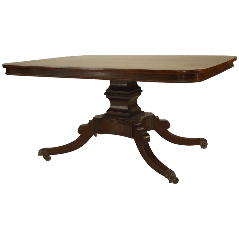 English Sheraton Mahogany Dining Table For Sale at 1stDibs