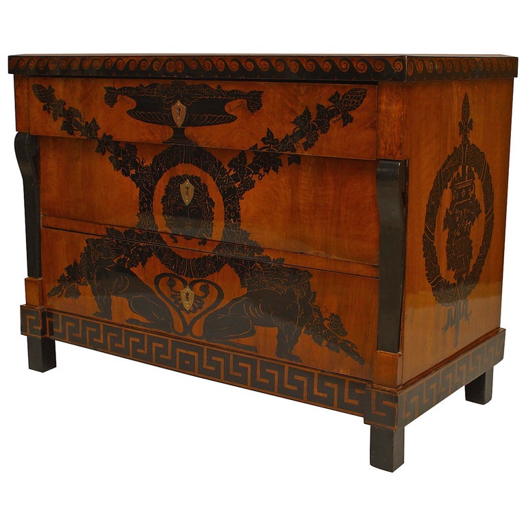 Italian Neo-Classic Walnut Chest with Decorative Penwork For Sale at ...