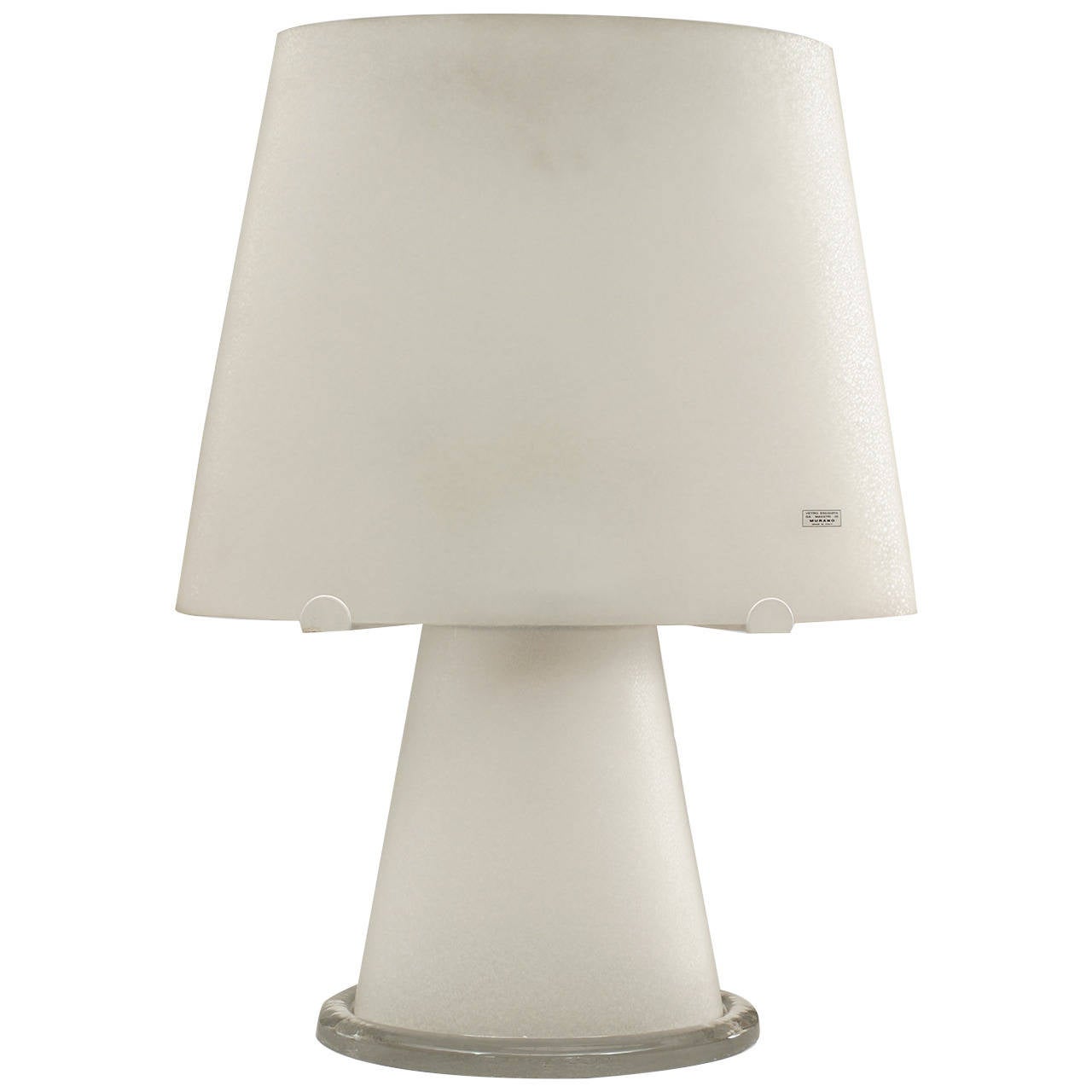 Italian Murano Frosted Glass Table Lamp For Sale At 1stdibs