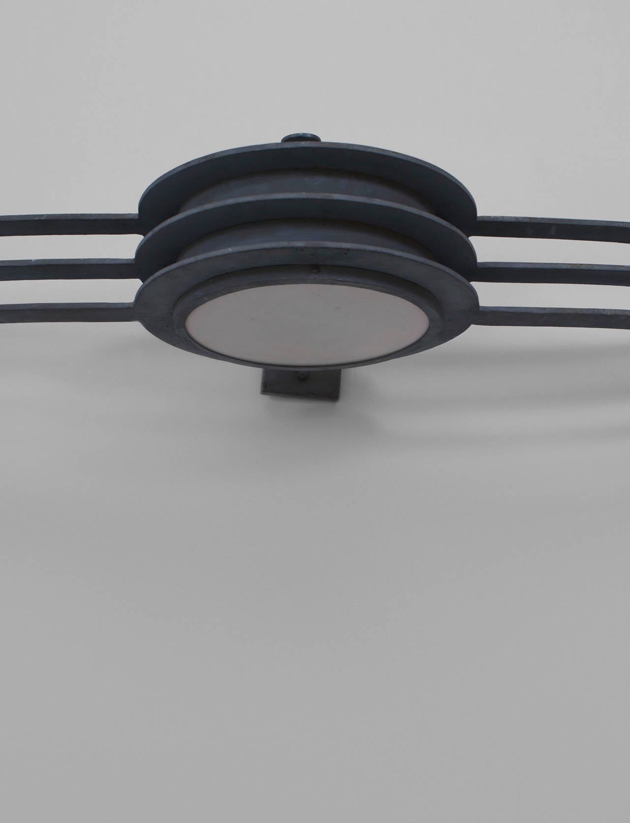 American Art Deco Painted Iron Light Fixture Attributed to Henry ...