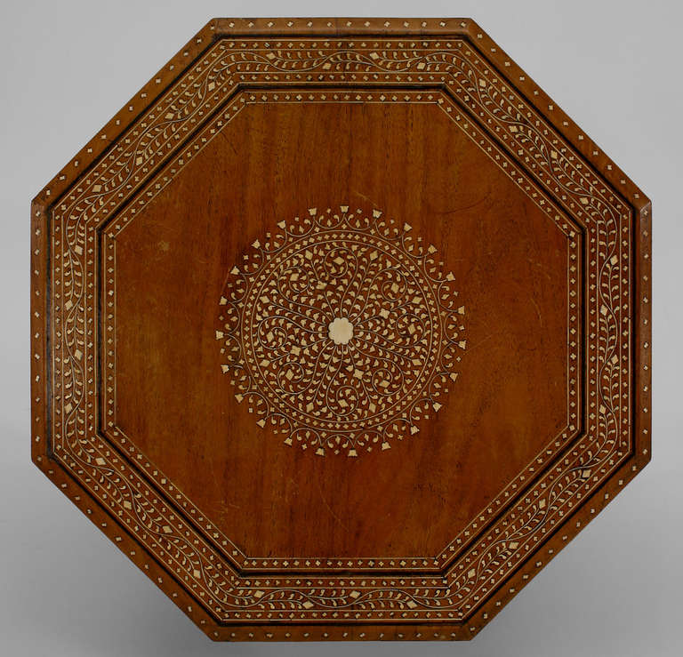 19th Century Moorish Inlaid Teak Taboret Table For Sale at 1stdibs