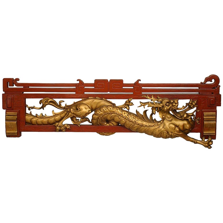 Chinese Red and Cold Lacquered Cornice For Sale at 1stDibs | chinese ...
