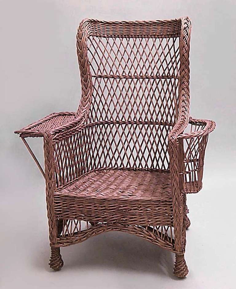 Pair of Early 20th c. American Mission Wicker Wing Chairs at 1stDibs