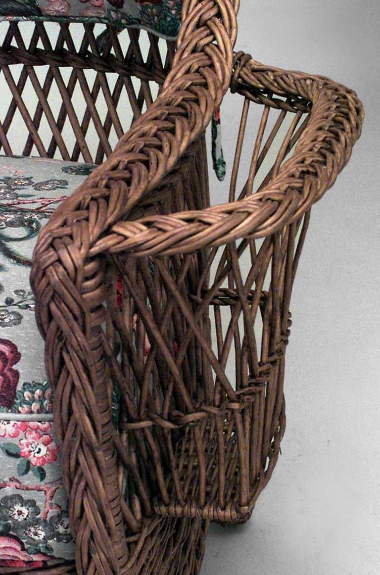 Pair of Early 20th c. American Mission Wicker Wing Chairs at 1stDibs