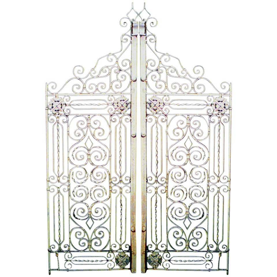 Pair of 19th c. Italian Painted Iron Gates at 1stDibs