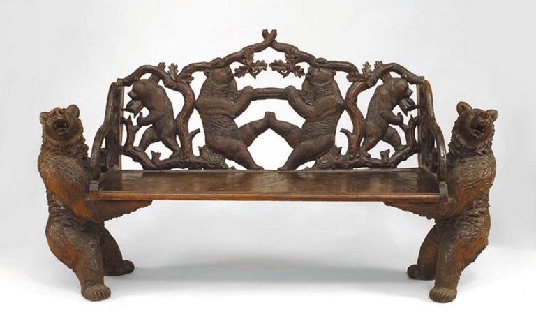 A Superb Black Forest Bear Bench at 1stDibs | bear benches for sale