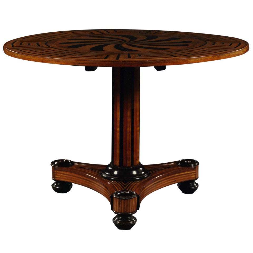 Italian Neo-Classic Walnut Center Table For Sale at 1stDibs