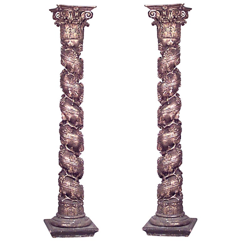 Pair of Italian Rococo Style Gilt Columns For Sale at 1stDibs | rococo ...