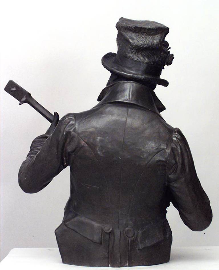 Late 19th c. American Folk Art Half-Length Musician Bust For Sale at ...