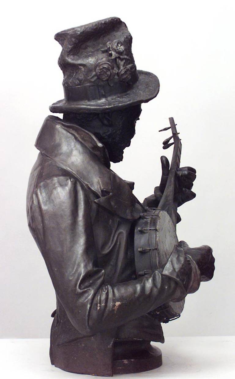 Late 19th c. American Folk Art Half-Length Musician Bust For Sale at ...