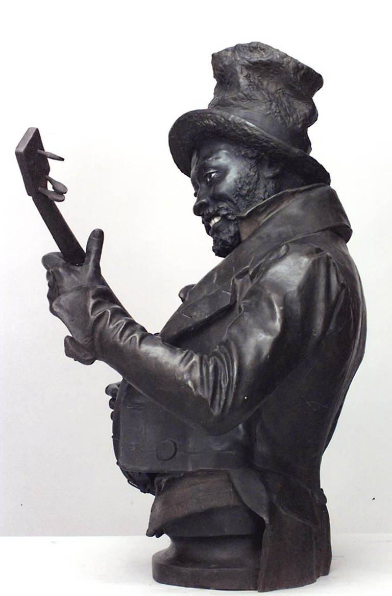 Late 19th c. American Folk Art Half-Length Musician Bust For Sale at ...