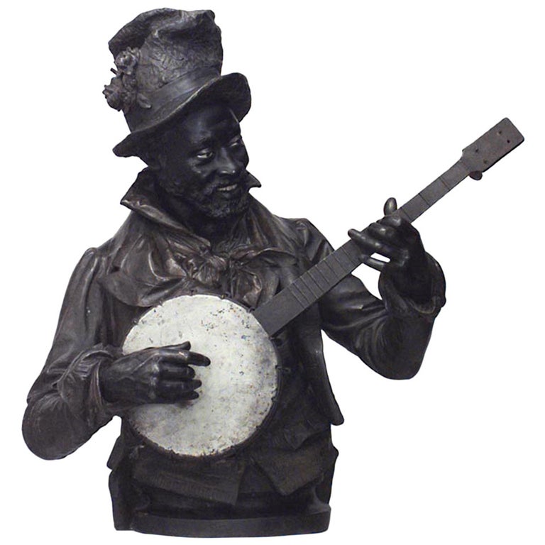 Late 19th c. American Folk Art Half-Length Musician Bust For Sale at ...