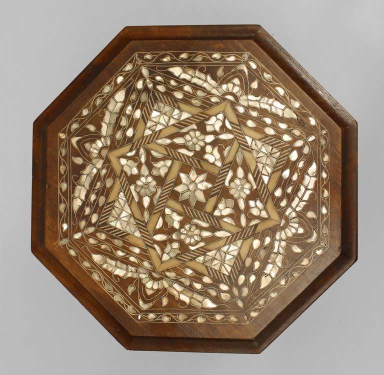 Pair of Middle Eastern Inlaid Taborets at 1stDibs