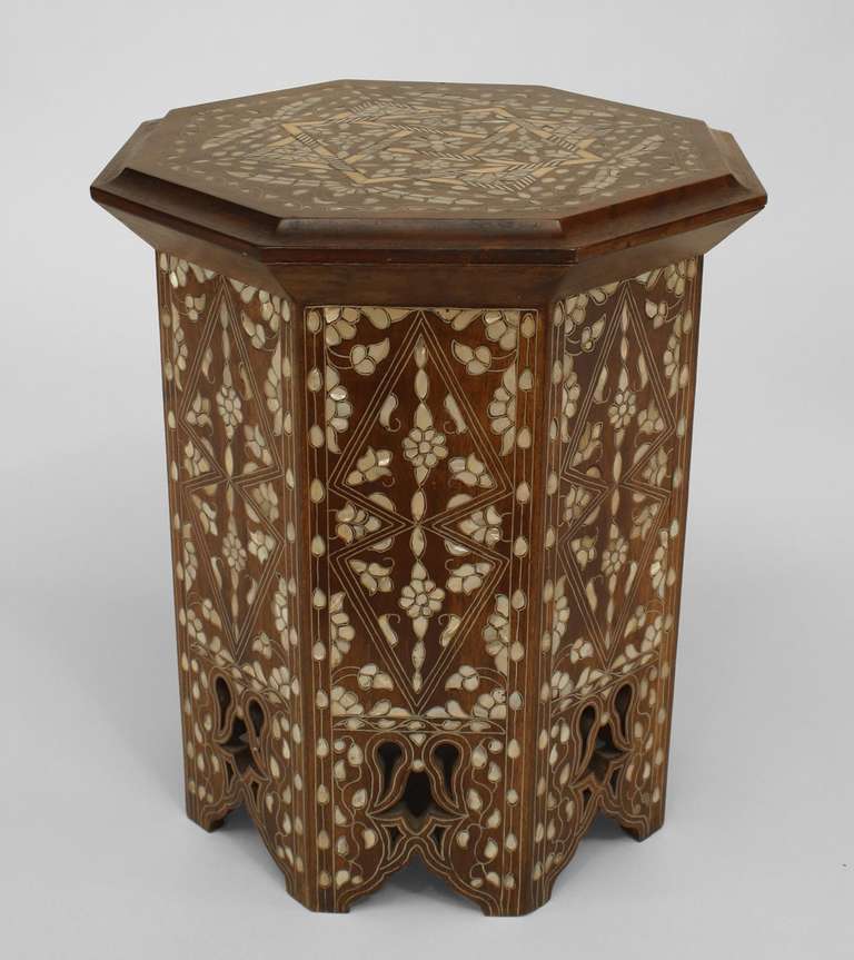 Pair of Middle Eastern Inlaid Taborets at 1stDibs