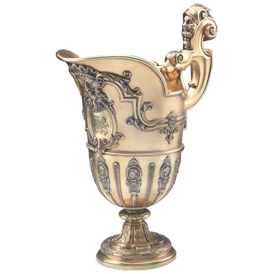 A Silver Gilt Ewer. Made by the Royal Silversmith, Robert Garrard at ...
