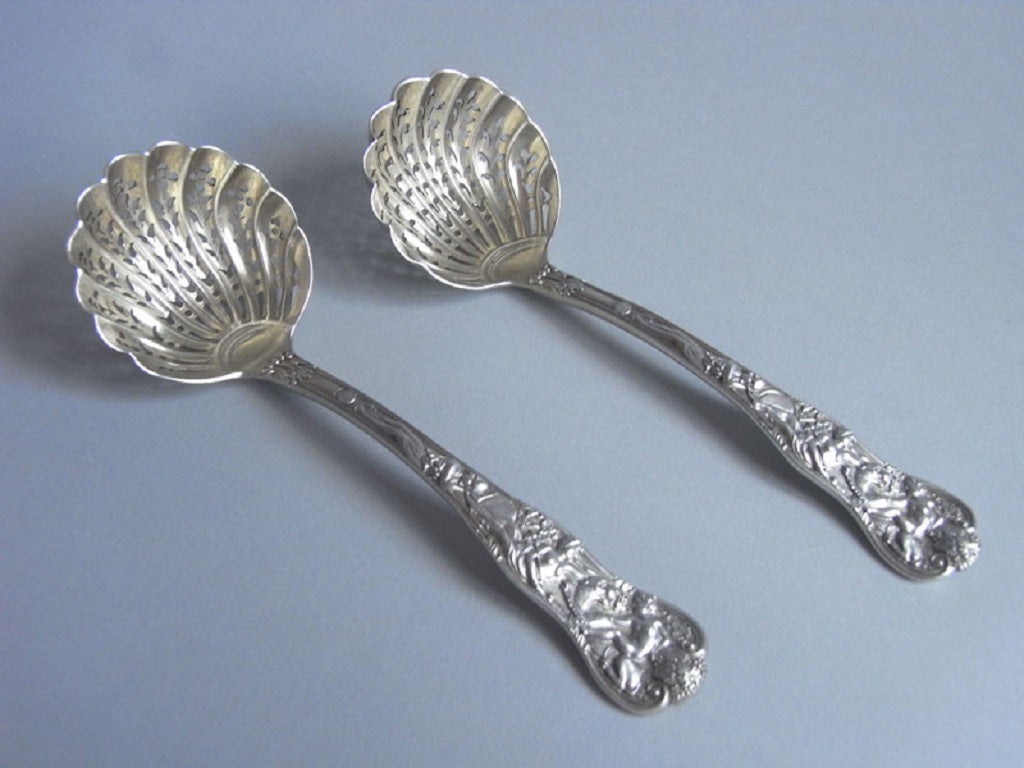 Bacchanalian pattern Sifter Spoons made by Henry John Lias and Henry ...