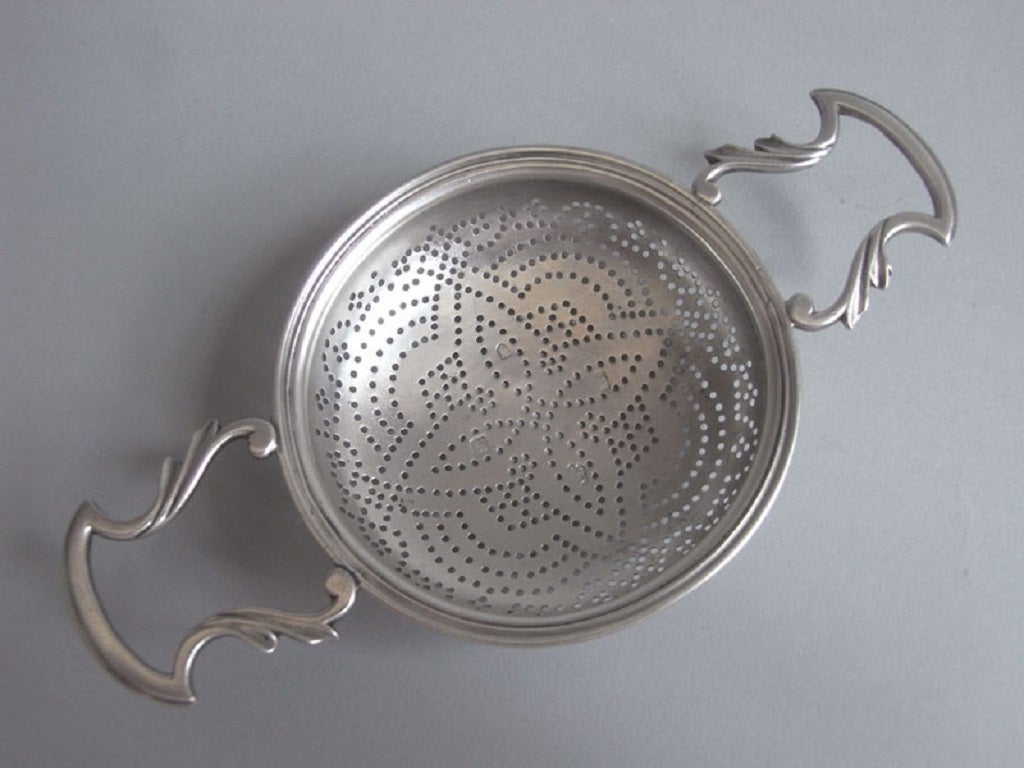 A George II Two Handled Fruit Strainer made by Edward Aldridge Senior ...