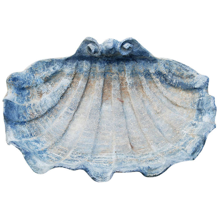 Late 18th Century Giant Clam Lead Bird Bath For Sale at 1stDibs