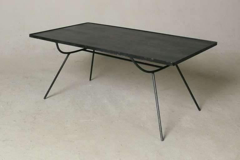 George Nelson Iron and Slate Coffee Table for Arbuck at 1stDibs