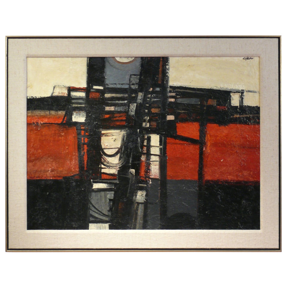 C.1968 Abstract Oil Painting By Paul Chelko at 1stDibs