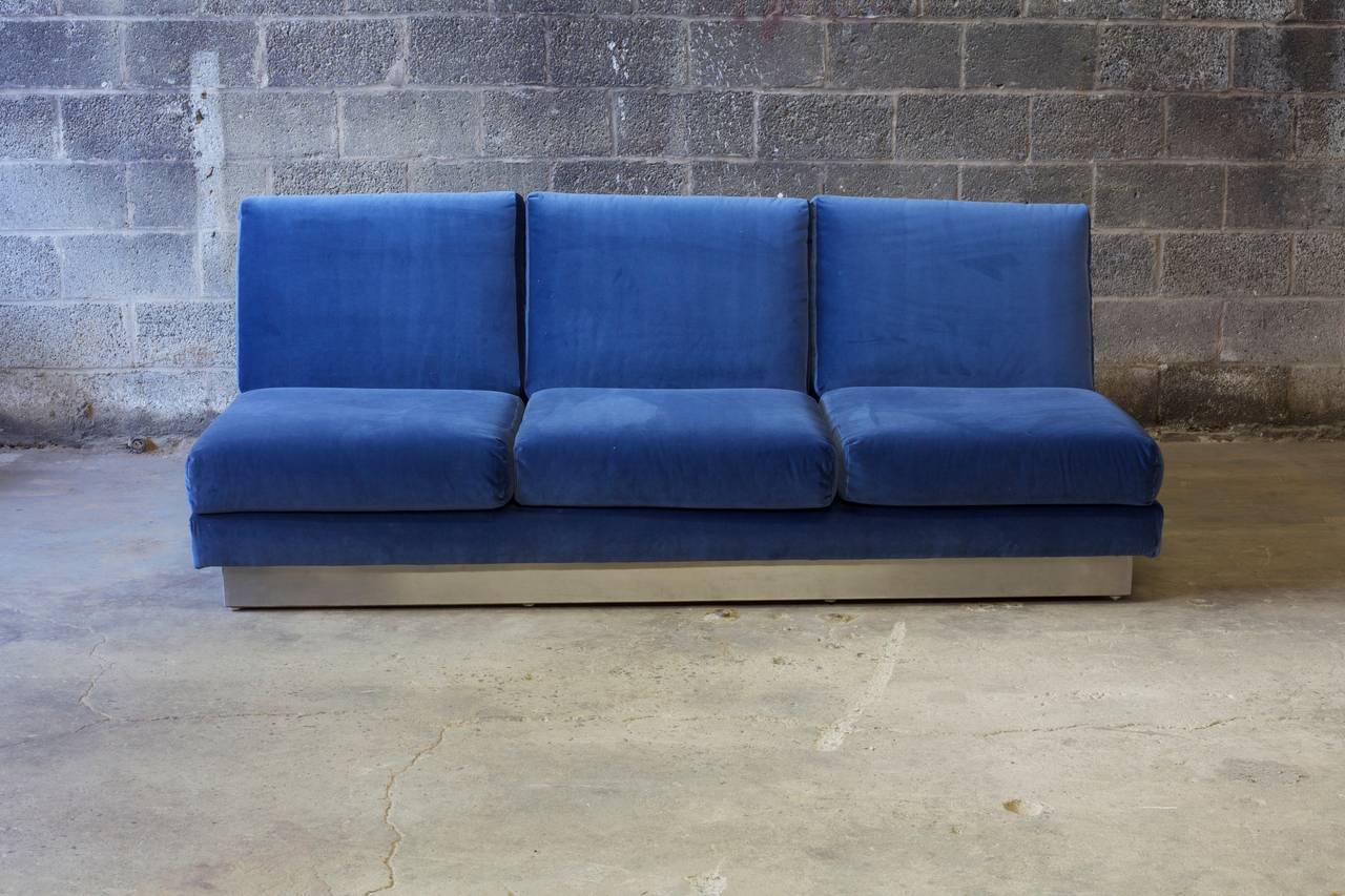 Willy Rizzo Three-Seat Sofa at 1stDibs | willy rizzo sofa