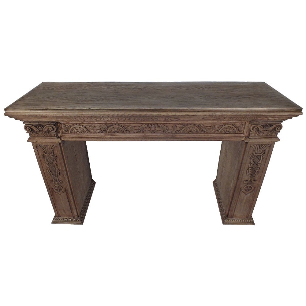 Early 1900s Carved Wood Mantle at 1stDibs