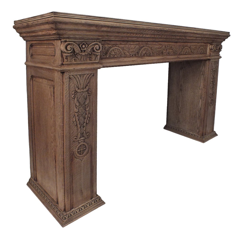 Early 1900s Carved Wood Mantle at 1stDibs