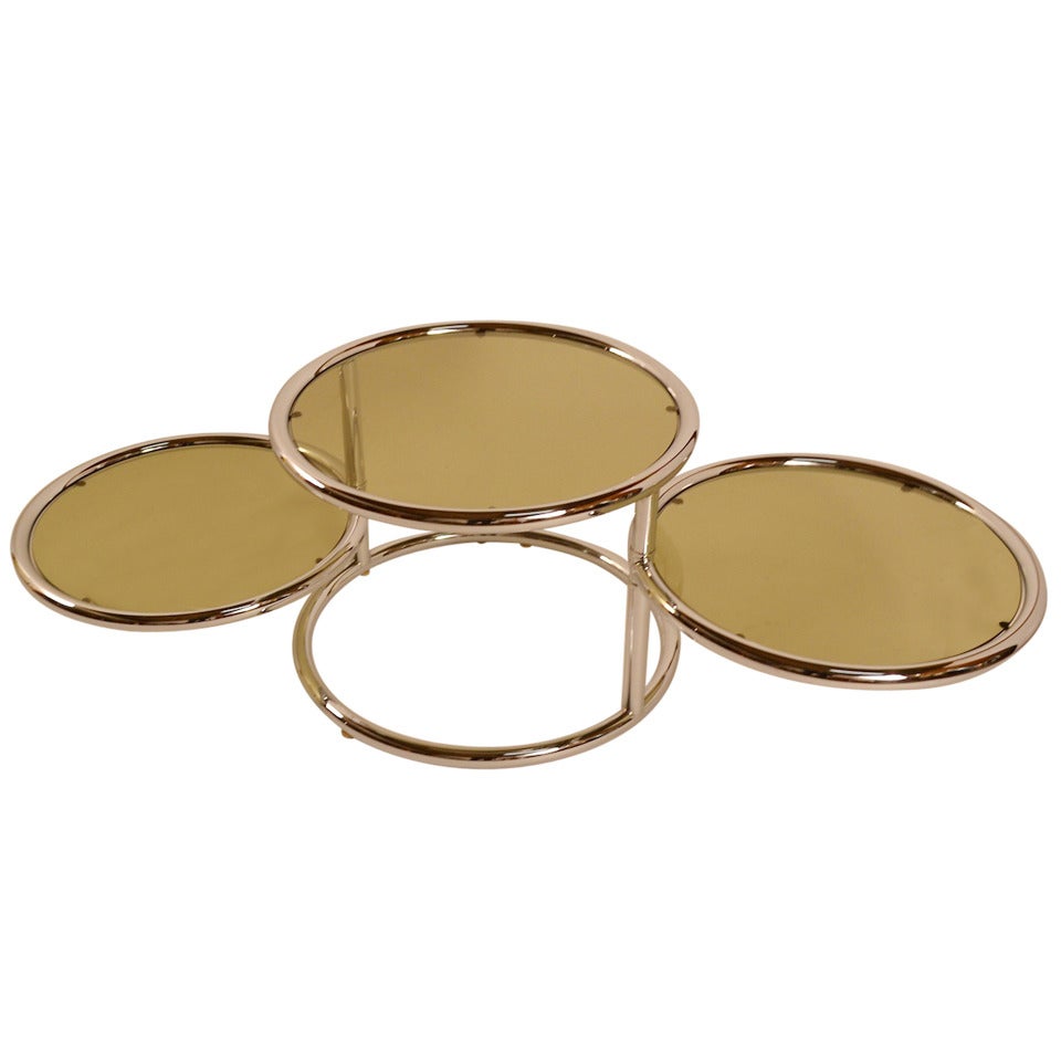 Tree Ring Chrome Disk Coffee End Table at 1stDibs | tree ring coffee table