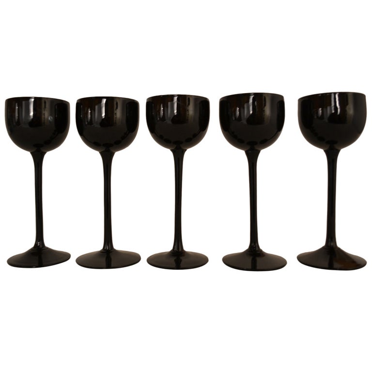Lot of Five Carlo Moretti Cased Galss Stemware Wine Glasses at 1stDibs