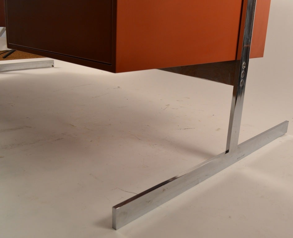 Metal and Wood Large Flat Top Desk at 1stDibs | large flat desk, large ...