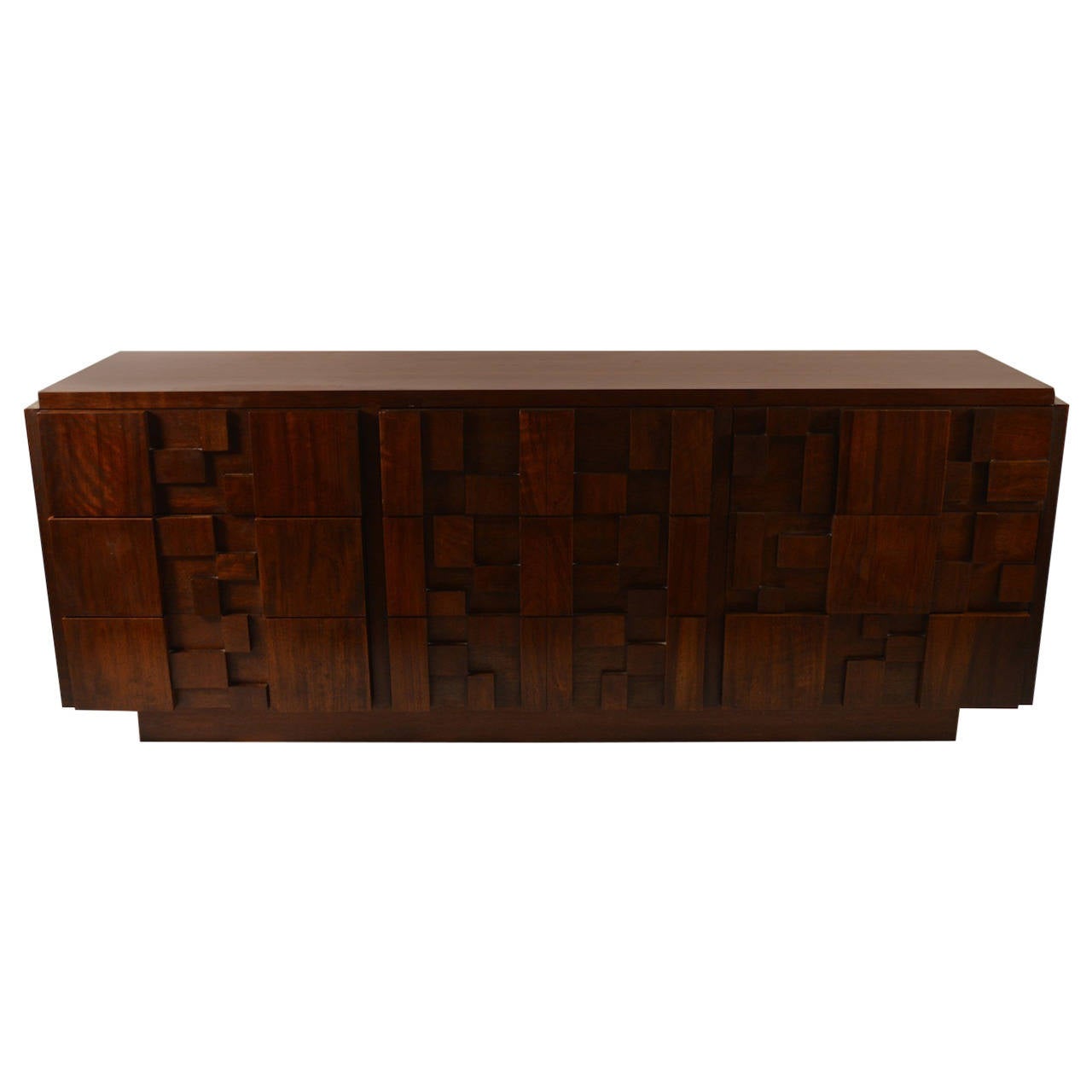 Lane Brutalist Block Front Dresser at 1stDibs