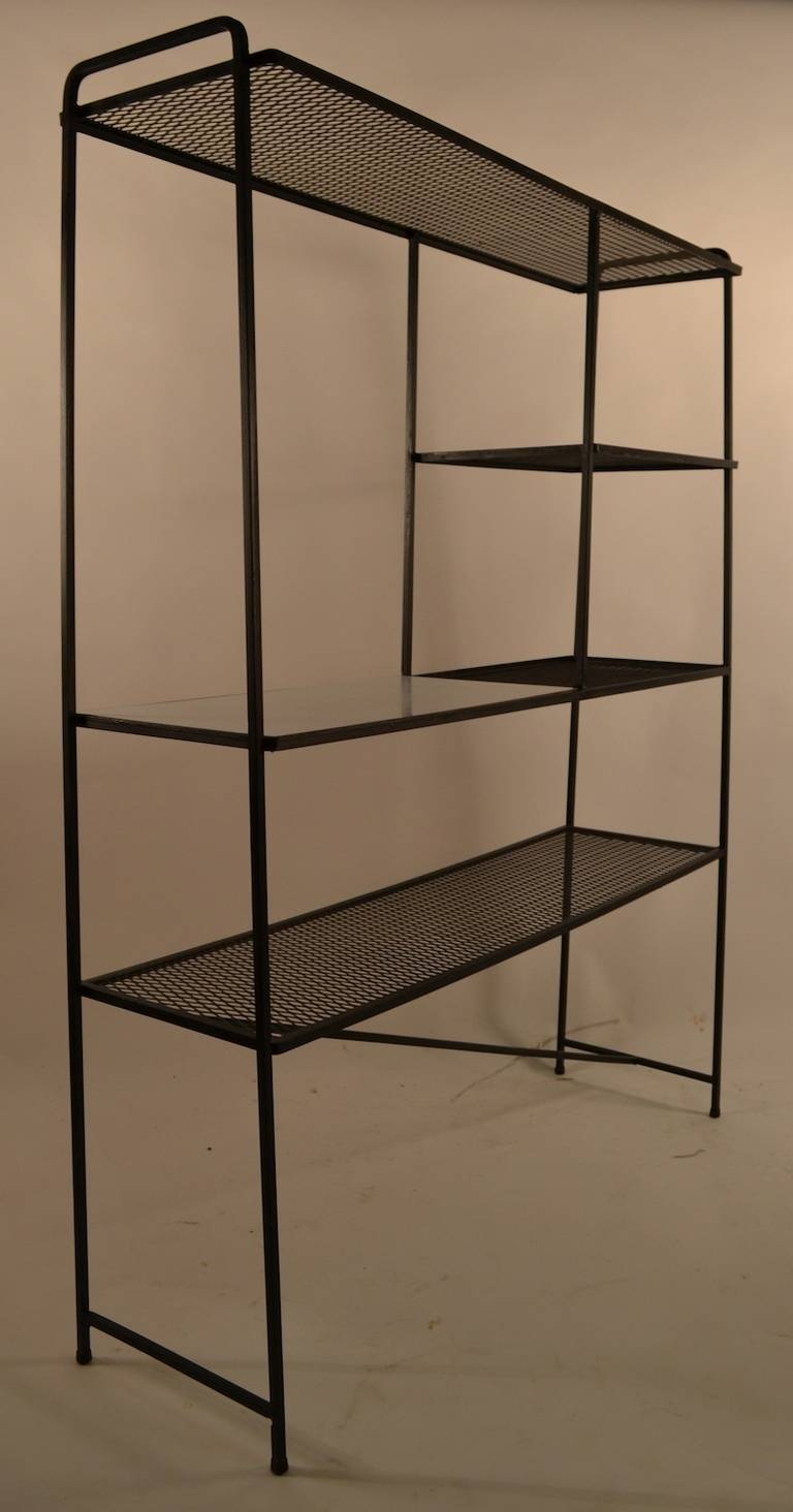 Freestanding Squared Iron, Mesh, and Laminate Shelf by Freda Diamond at ...