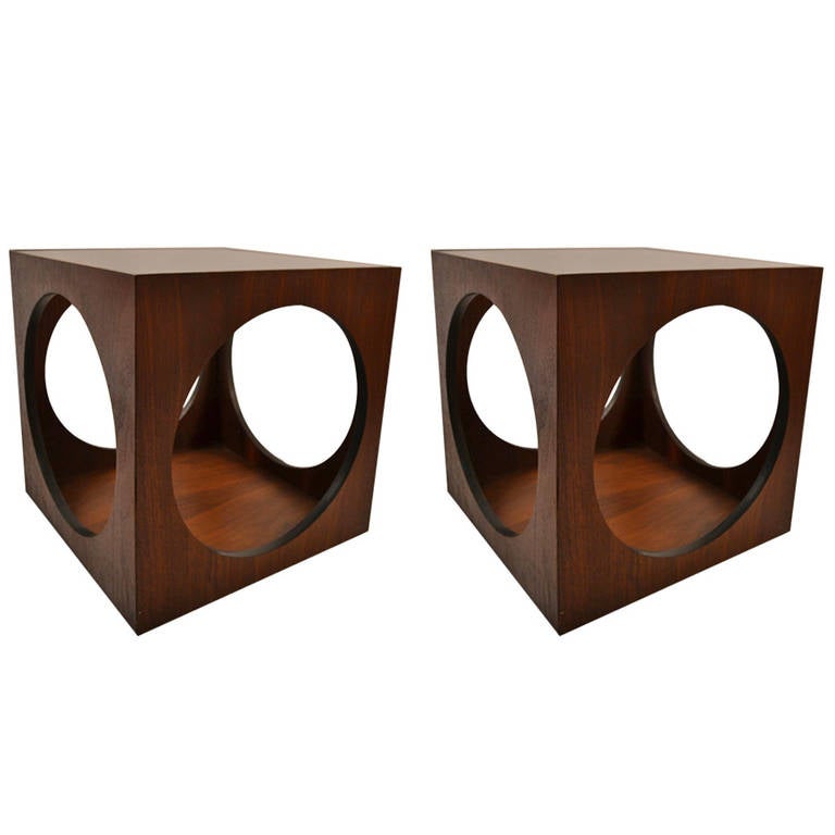 Pair of Lane Architectural Cube Tables at 1stDibs