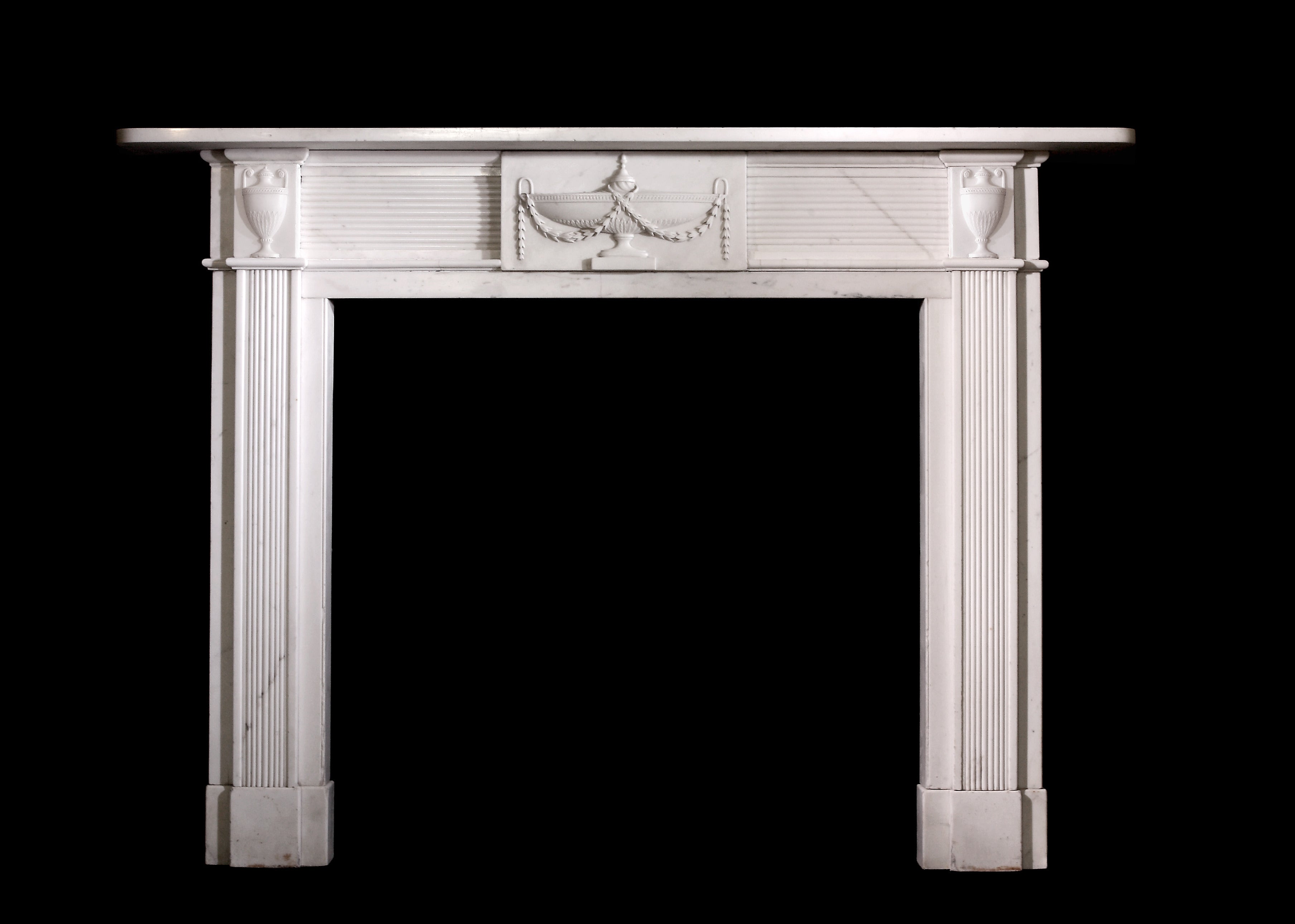 18th Century Statuary Marble Mantel with Reeded Pilasters at 1stDibs