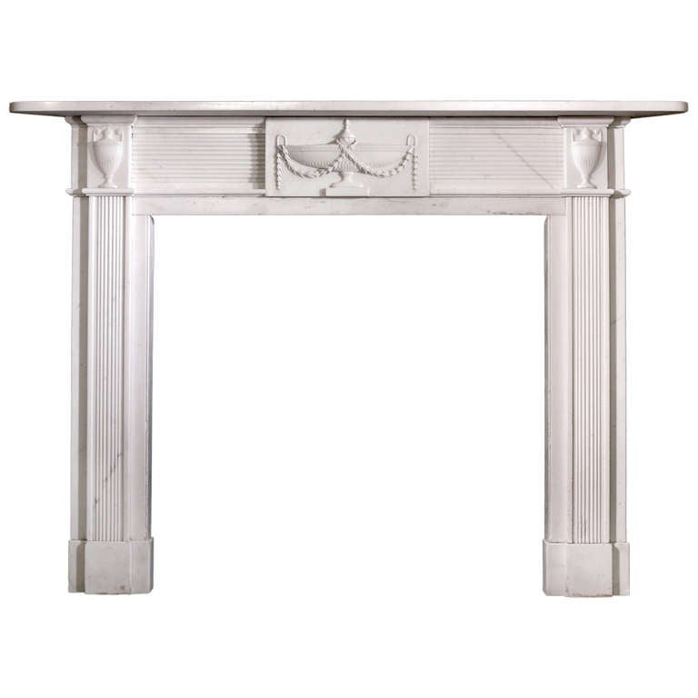 18th Century Statuary Marble Mantel with Reeded Pilasters at 1stDibs