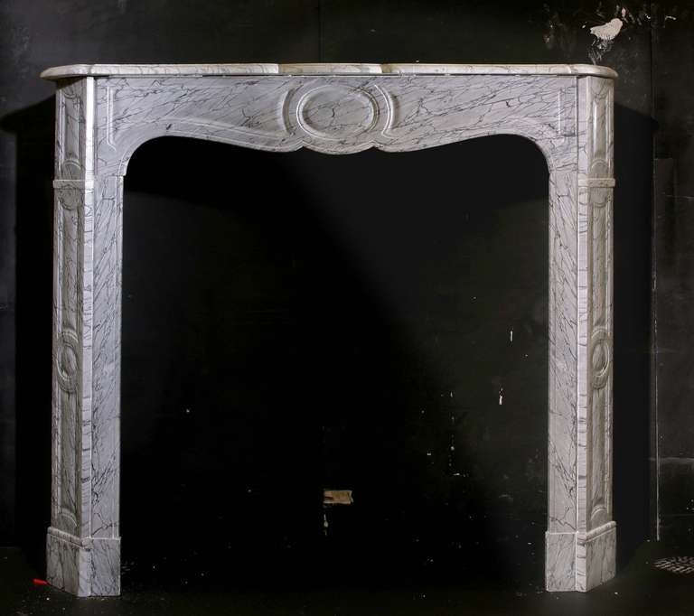 19th c. Pompadour style Napoleon Grey Marble Mantel (FR-ZA66) at 1stDibs