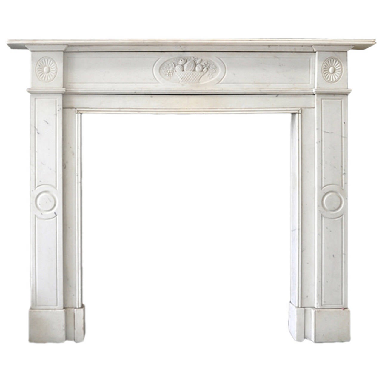 19th Century Early Victorian Mantel in Statuary Marble For Sale at 1stDibs