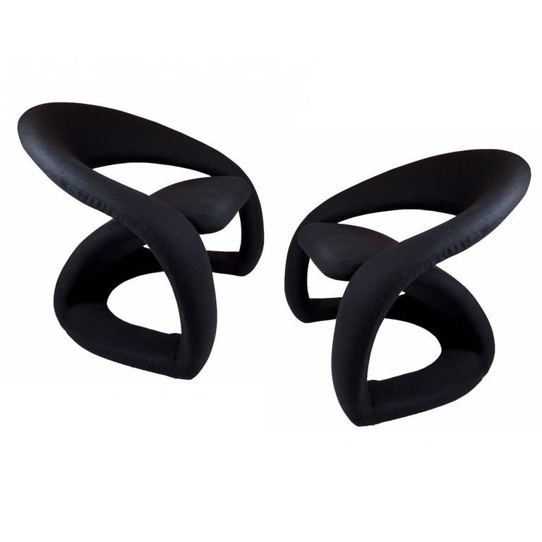 Pair of Mid-Century Sinuous Chairs at 1stDibs