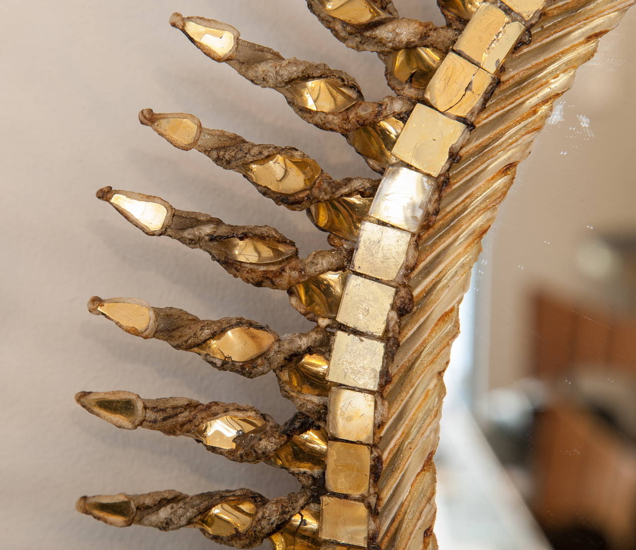 Line Vautrin Mirror "Soleil Torsade," France circa 1958 at 1stDibs
